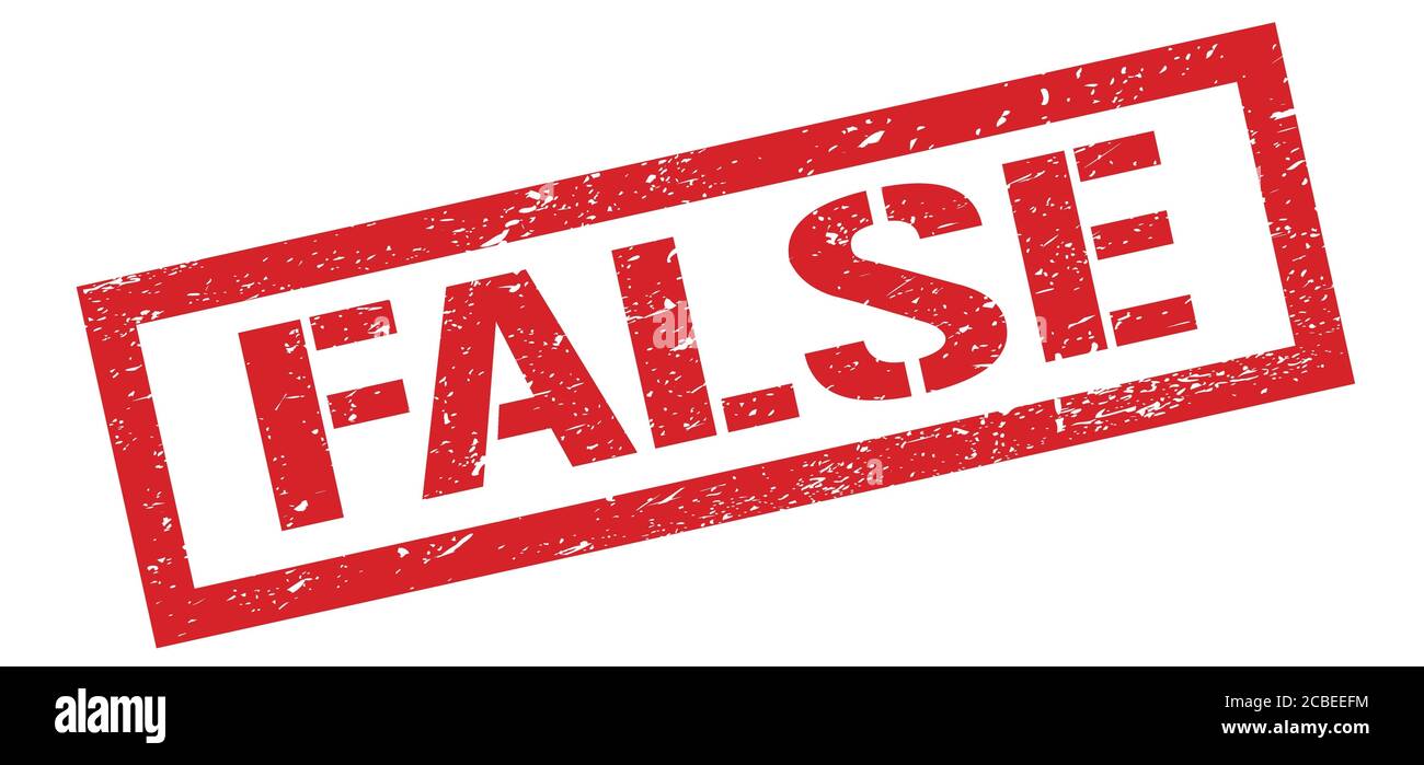 FALSE red grungy rectangle stamp sign Stock Photo - Alamy