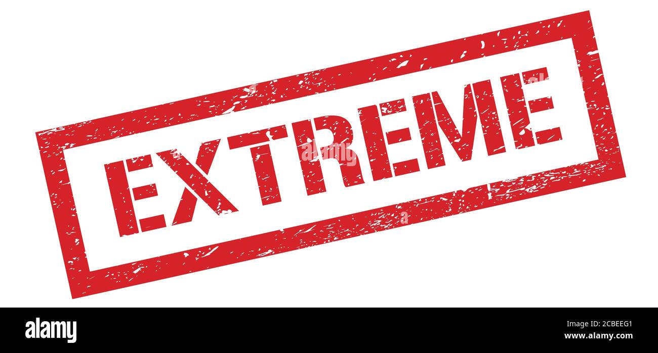 EXTREME red grungy rectangle stamp sign Stock Photo - Alamy