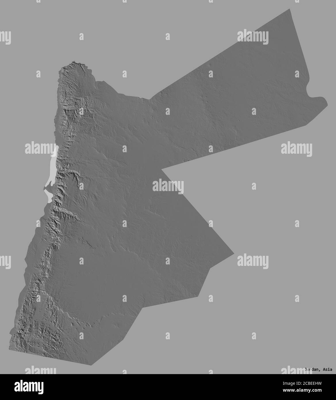 Shape of Jordan with its capital isolated on a solid color background ...