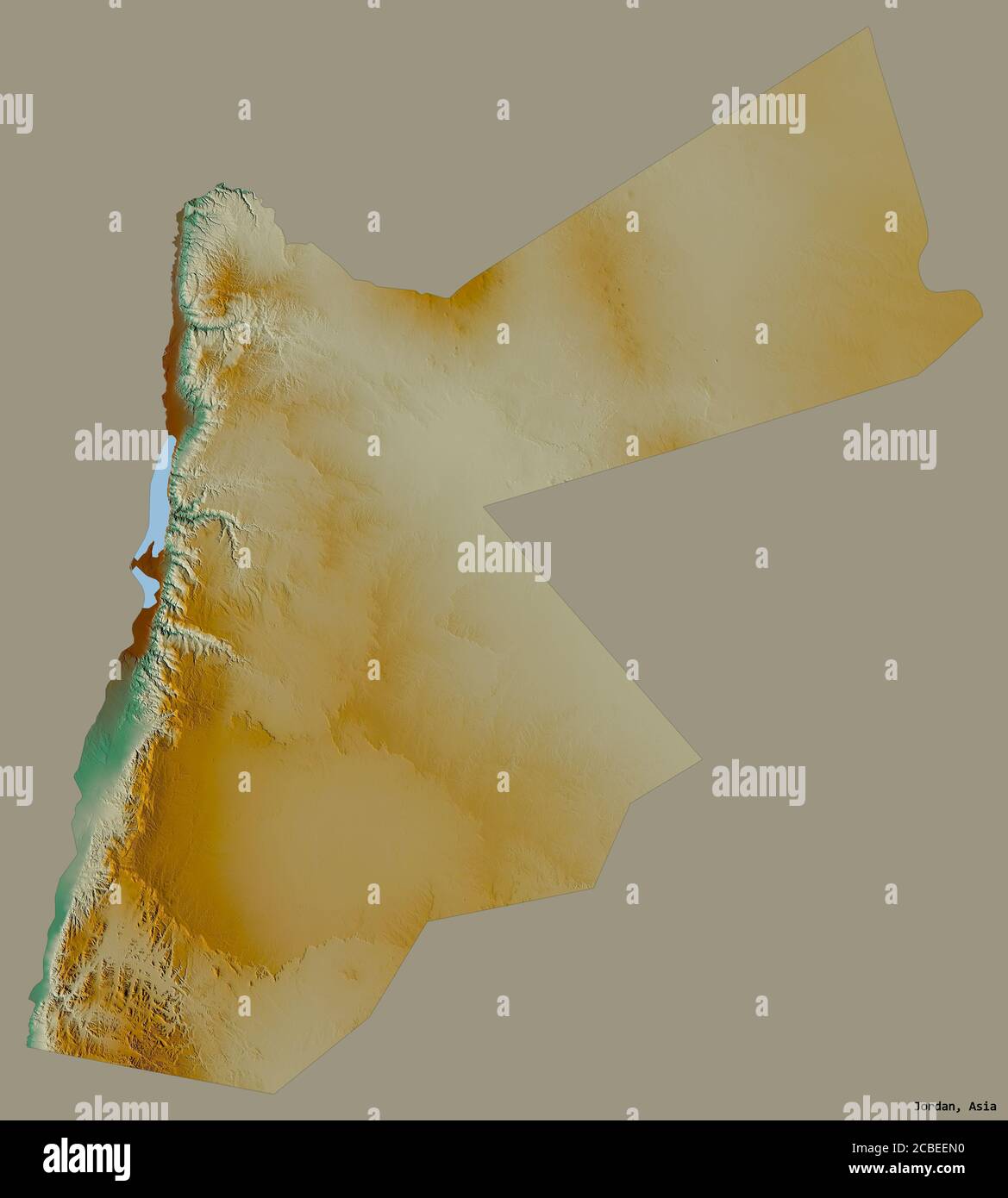 Shape of Jordan with its capital isolated on a solid color background ...