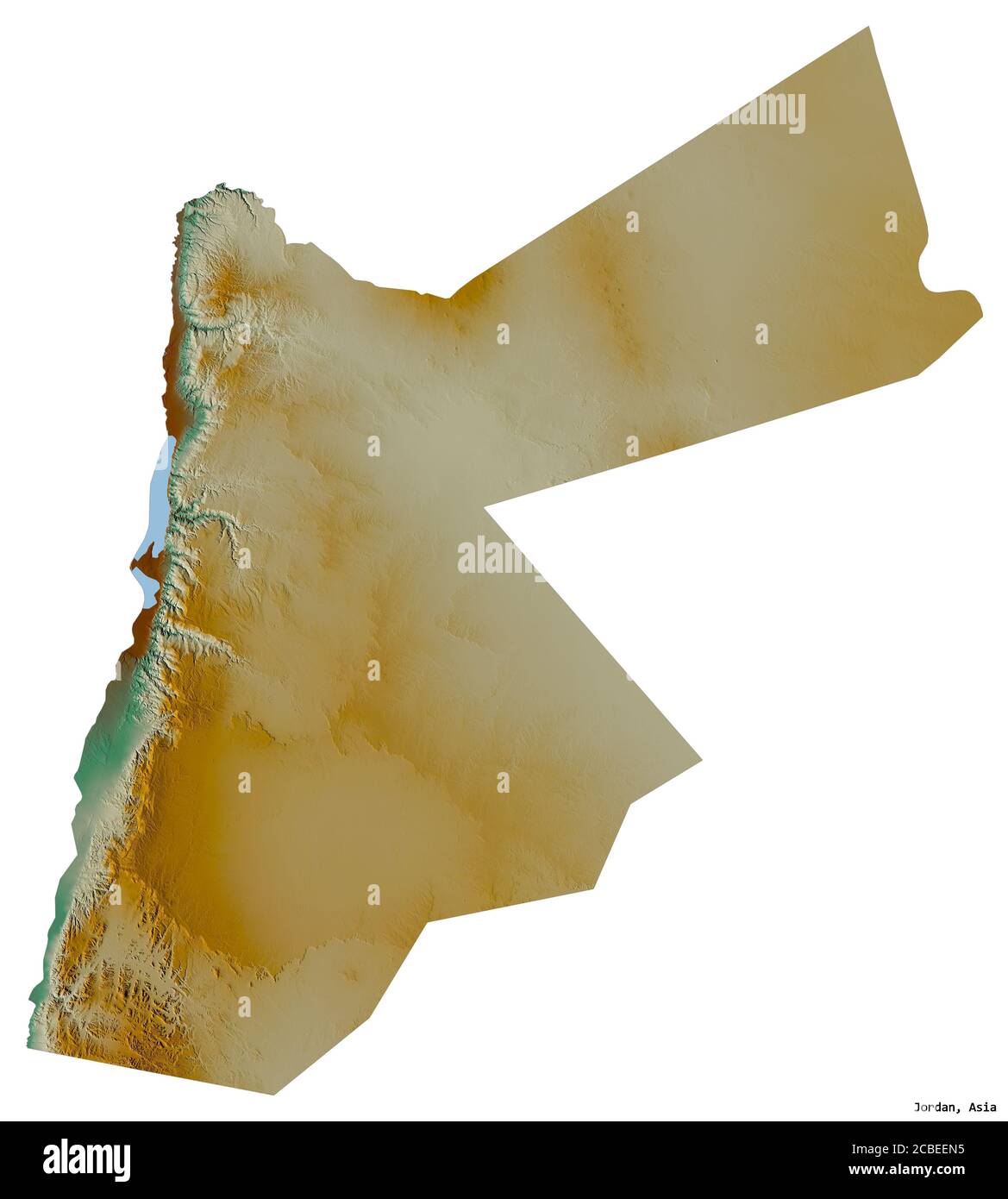 Shape of Jordan with its capital isolated on white background ...