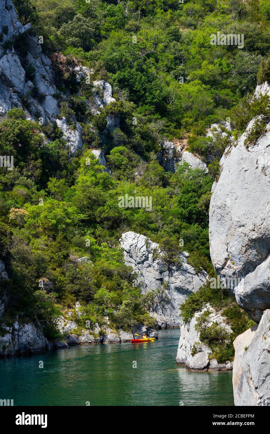 Kayaking, Quinson Lake, Gorges du Verdon Natural Park, Alpes Haute ...