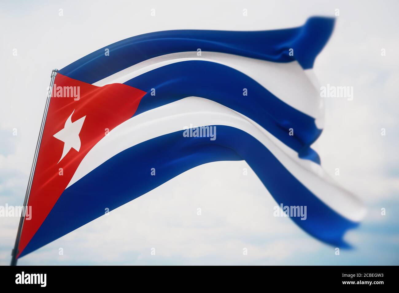 Waving flags of the world - flag of Cuba. Shot with a shallow depth of ...