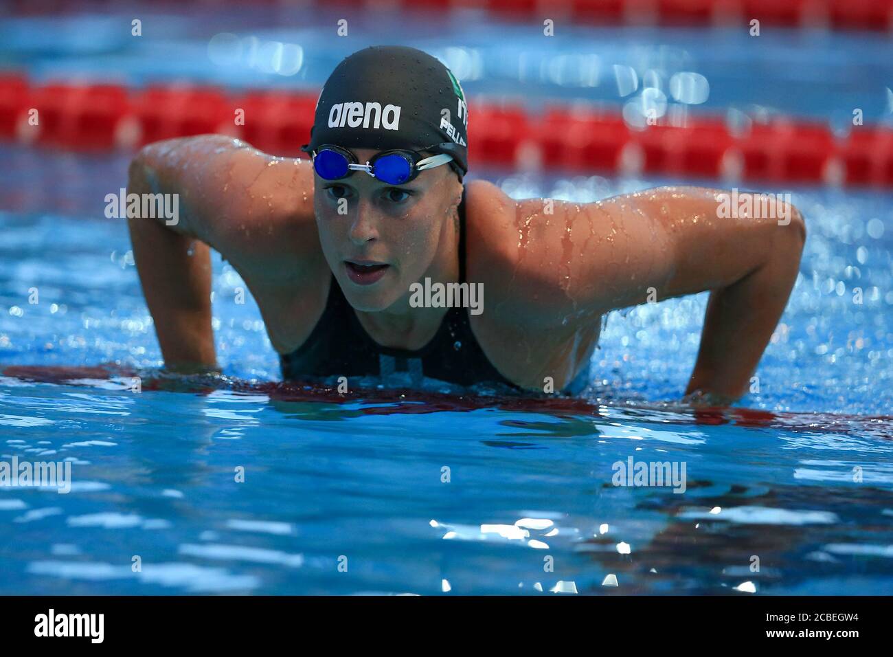 Roma, Italy. 12th Aug, 2020. Federica Pellegrini exits the pool after ...