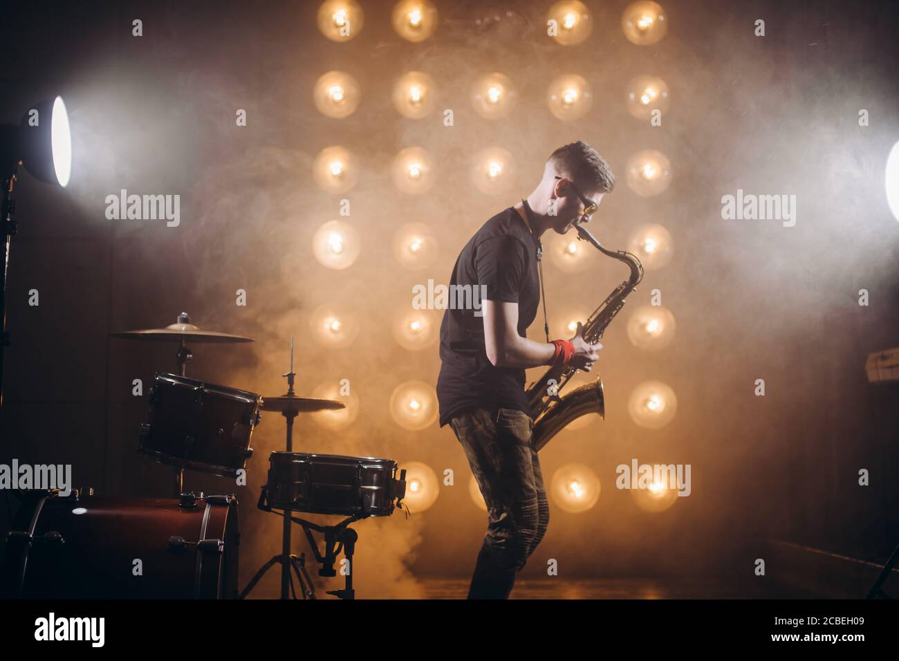 soothing deep music. how to play the saxaphone. close up side view ...