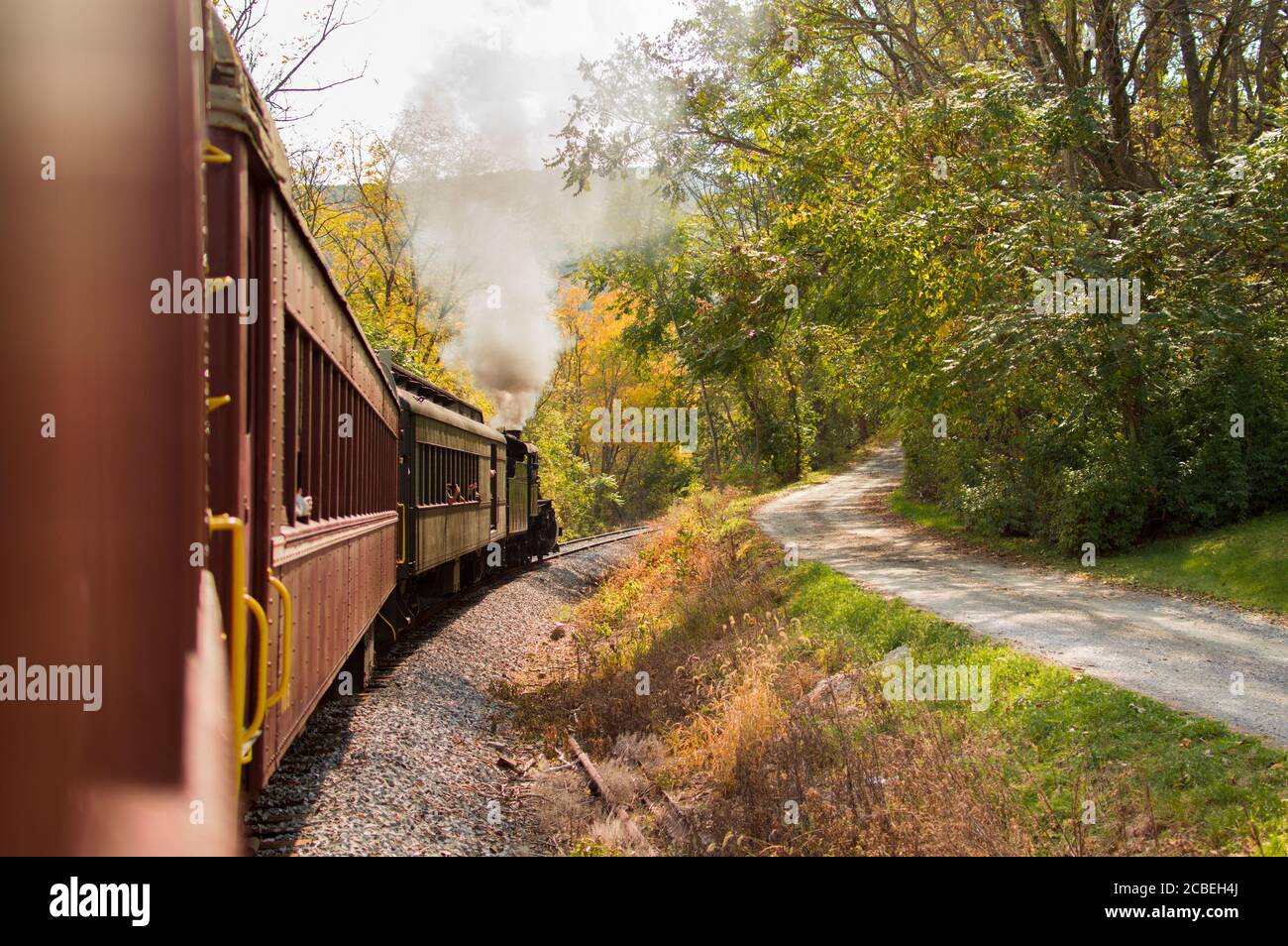 Steam engine ride on a fall afternoon Stock Photo - Alamy