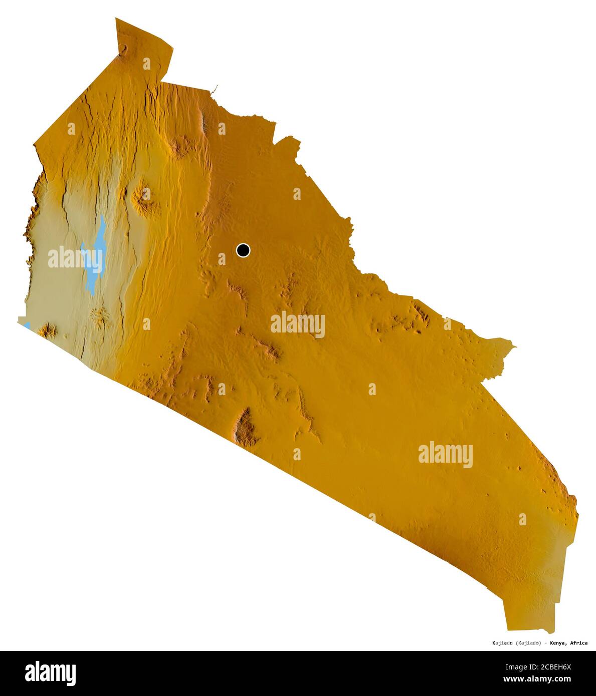 Shape of Kajiado, county of Kenya, with its capital isolated on white ...