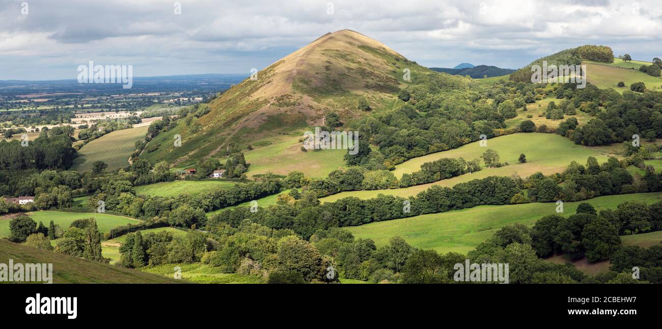 Panoramic view of The Lawley from Little Caradoc in the Shropshire ...