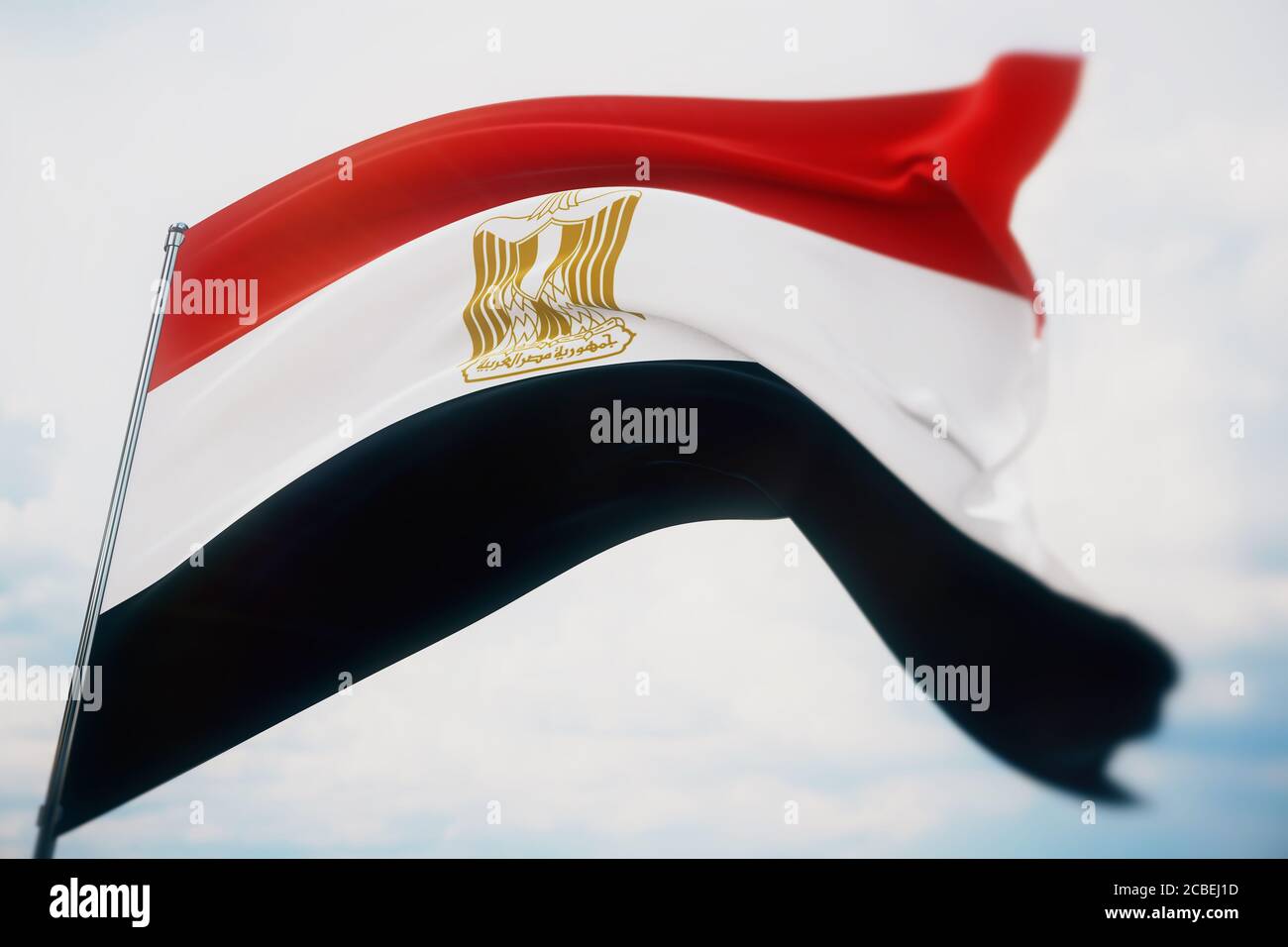 Waving flags of the world - flag of Egypt. Shot with a shallow depth of ...