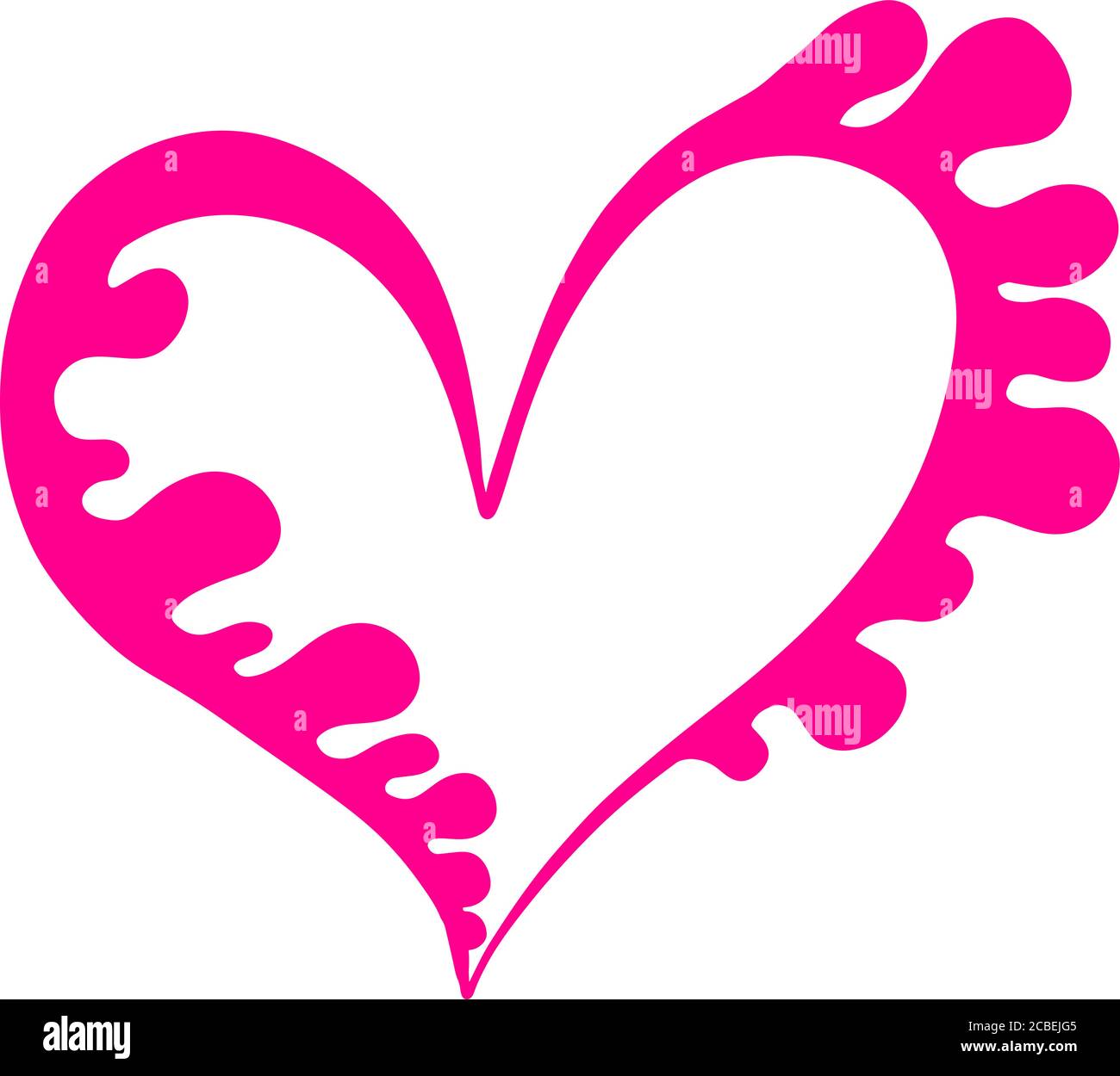 Heart Shape Liquid Coffee Stain Shape with Drips Illustration Stock ...