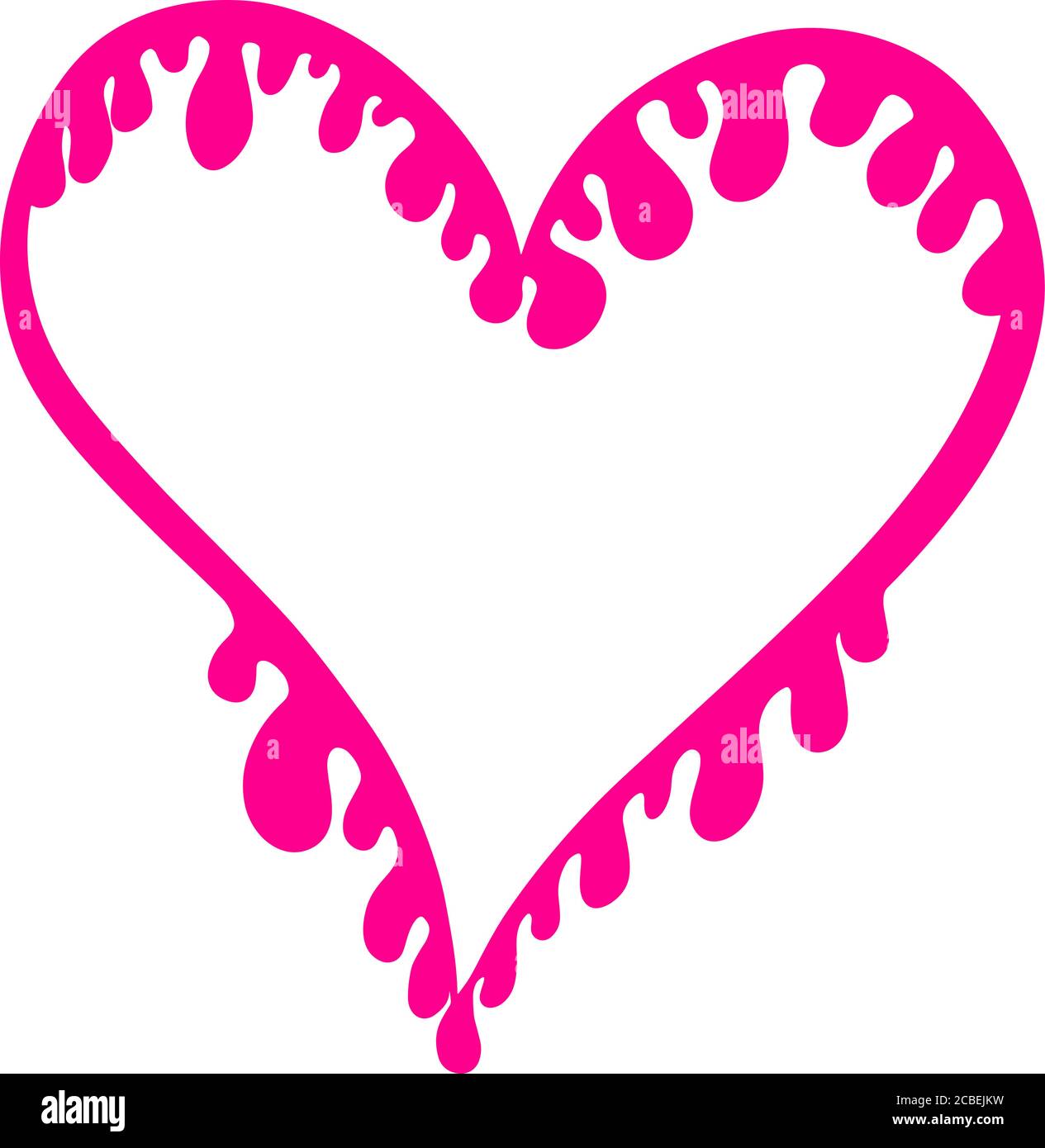 Heart Shape Liquid Coffee Stain Shape with Drips Illustration Stock ...