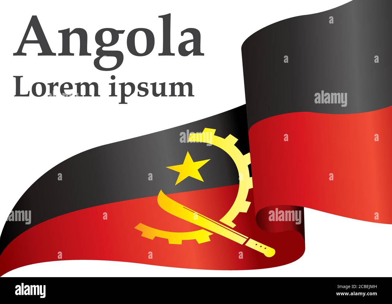 Flag of Angola, Republic of Angola. Template for award design, an ...