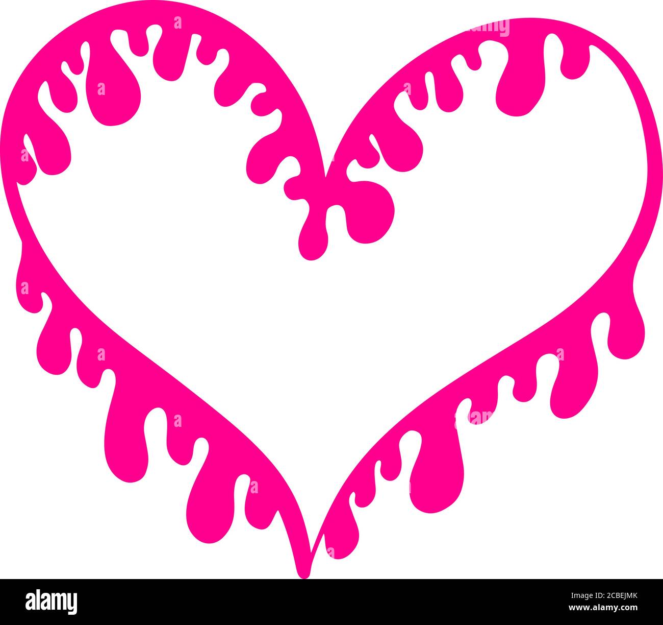 Heart Shape Liquid Coffee Stain Shape with Drips Illustration Stock ...