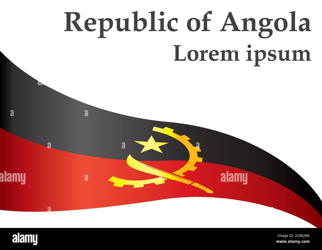 Flag of Angola, Republic of Angola. Template for award design, an ...