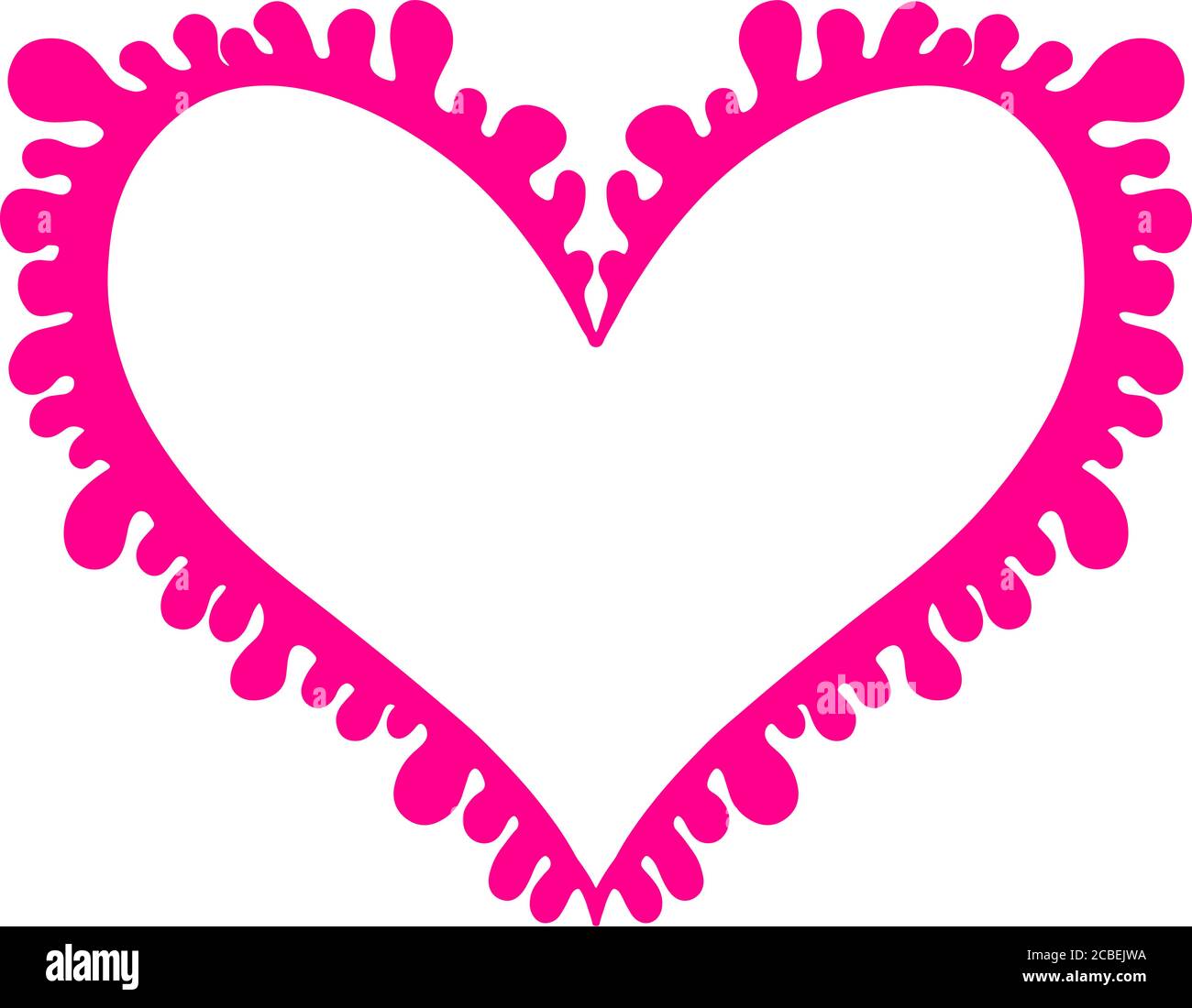 Heart Shape Liquid Coffee Stain Shape with Drips Illustration Stock ...
