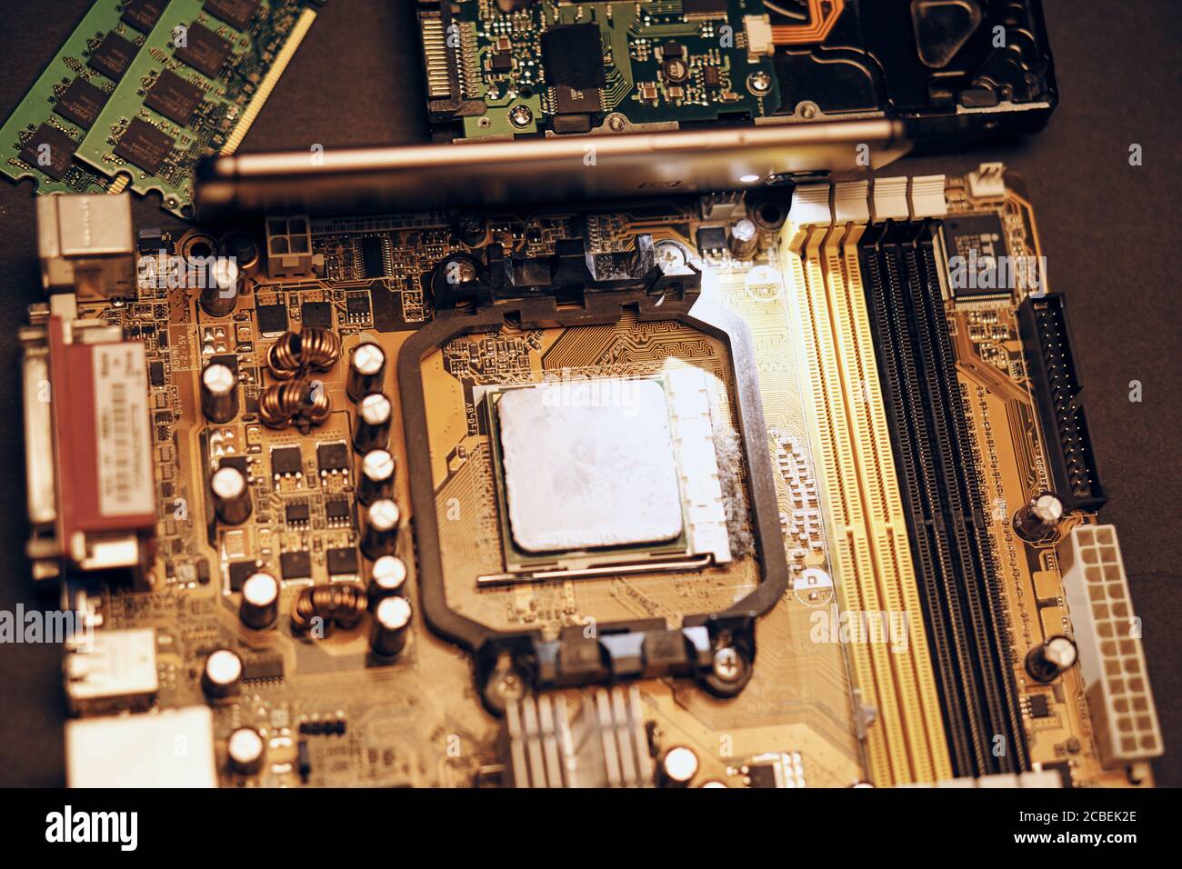 motherboard computer hardware cpu component pc Stock Photo - Alamy