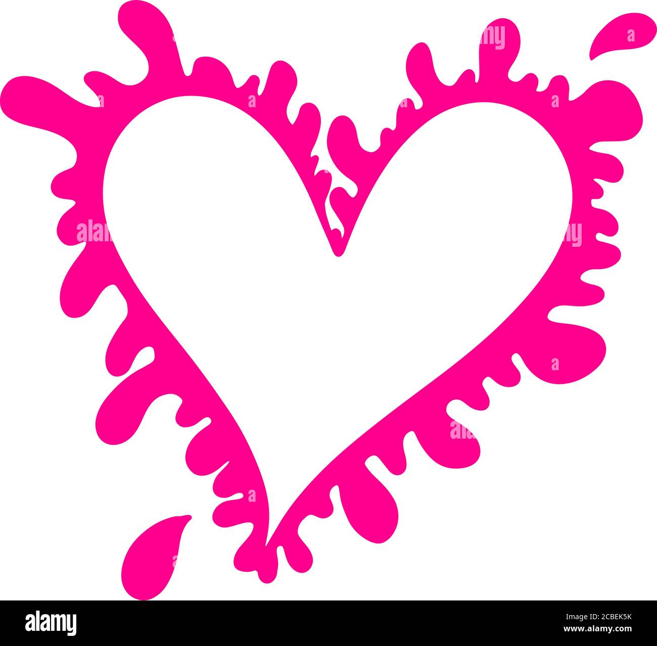Heart Shape Liquid Coffee Stain Shape with Drips Illustration Stock ...
