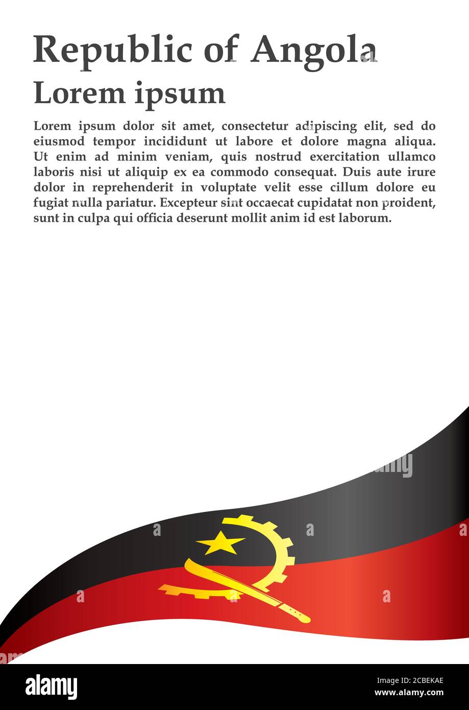 Flag of Angola, Republic of Angola. Template for award design, an ...