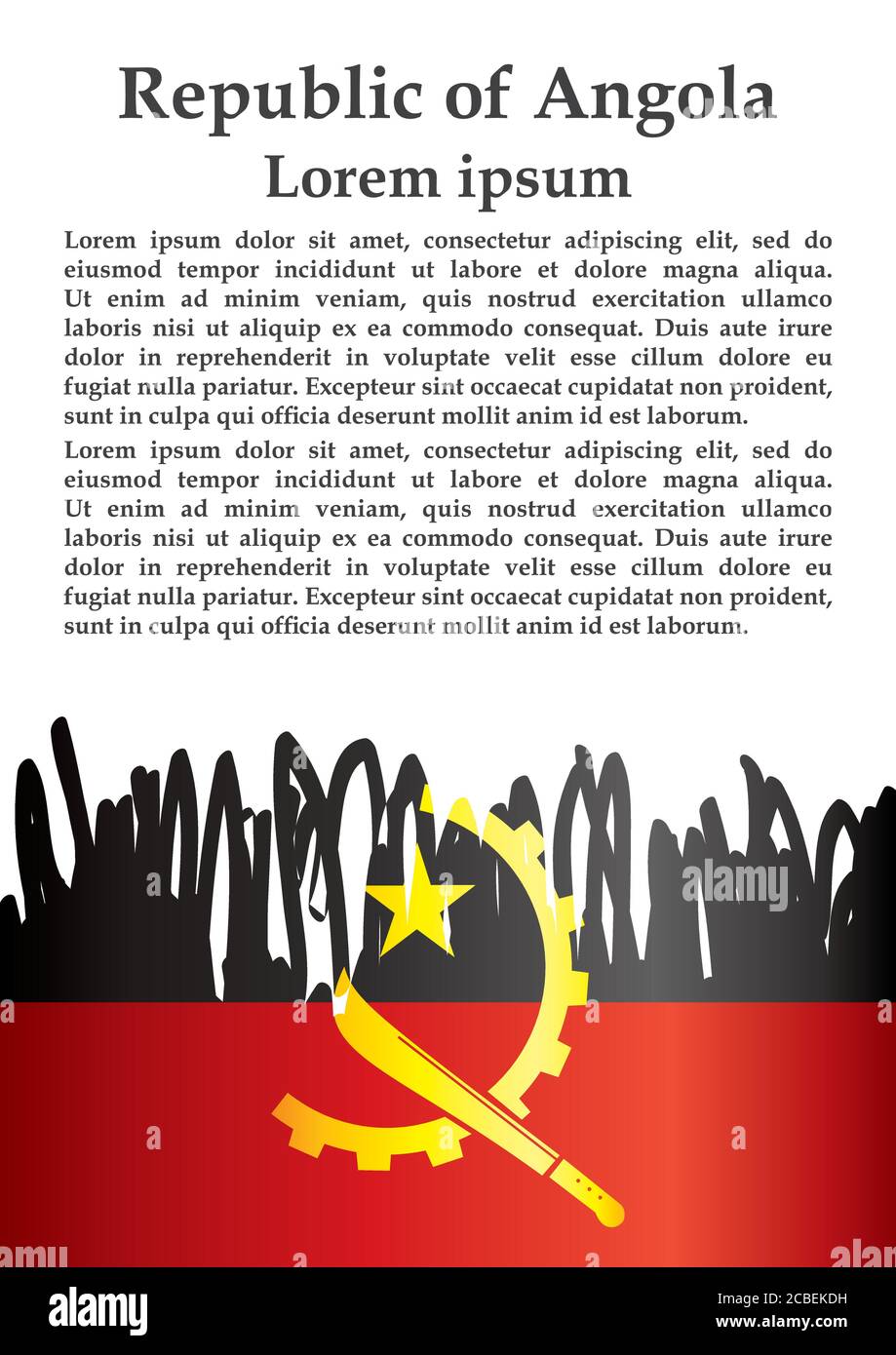 Flag of Angola, Republic of Angola. Template for award design, an ...