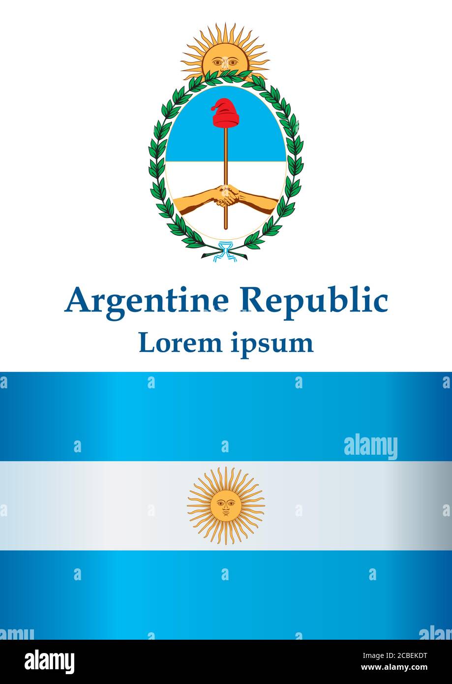 Official Argentina Flag Argentina Flag, Official Colors. Vector