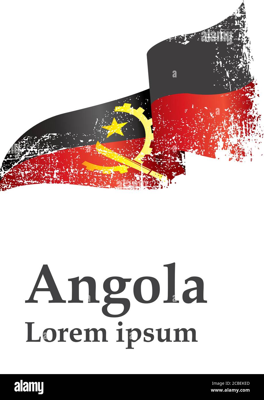 Flag of Angola, Republic of Angola. Template for award design, an ...