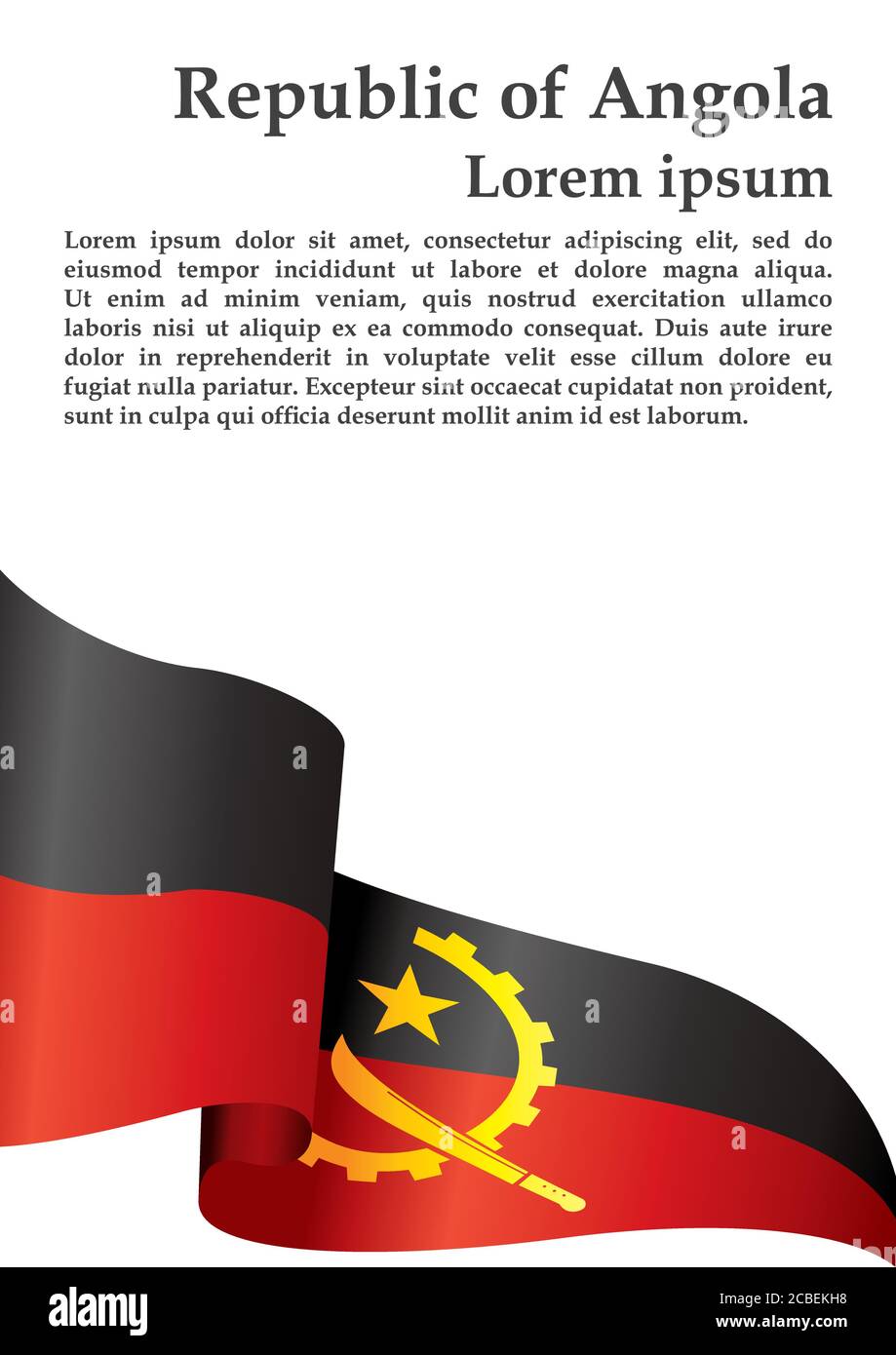 Flag of Angola, Republic of Angola. Template for award design, an ...