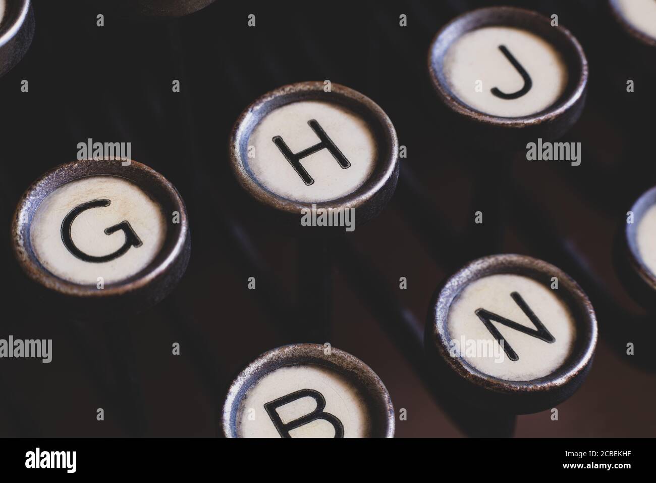 close-up antique typewriter keys, vintage Stock Photo - Alamy