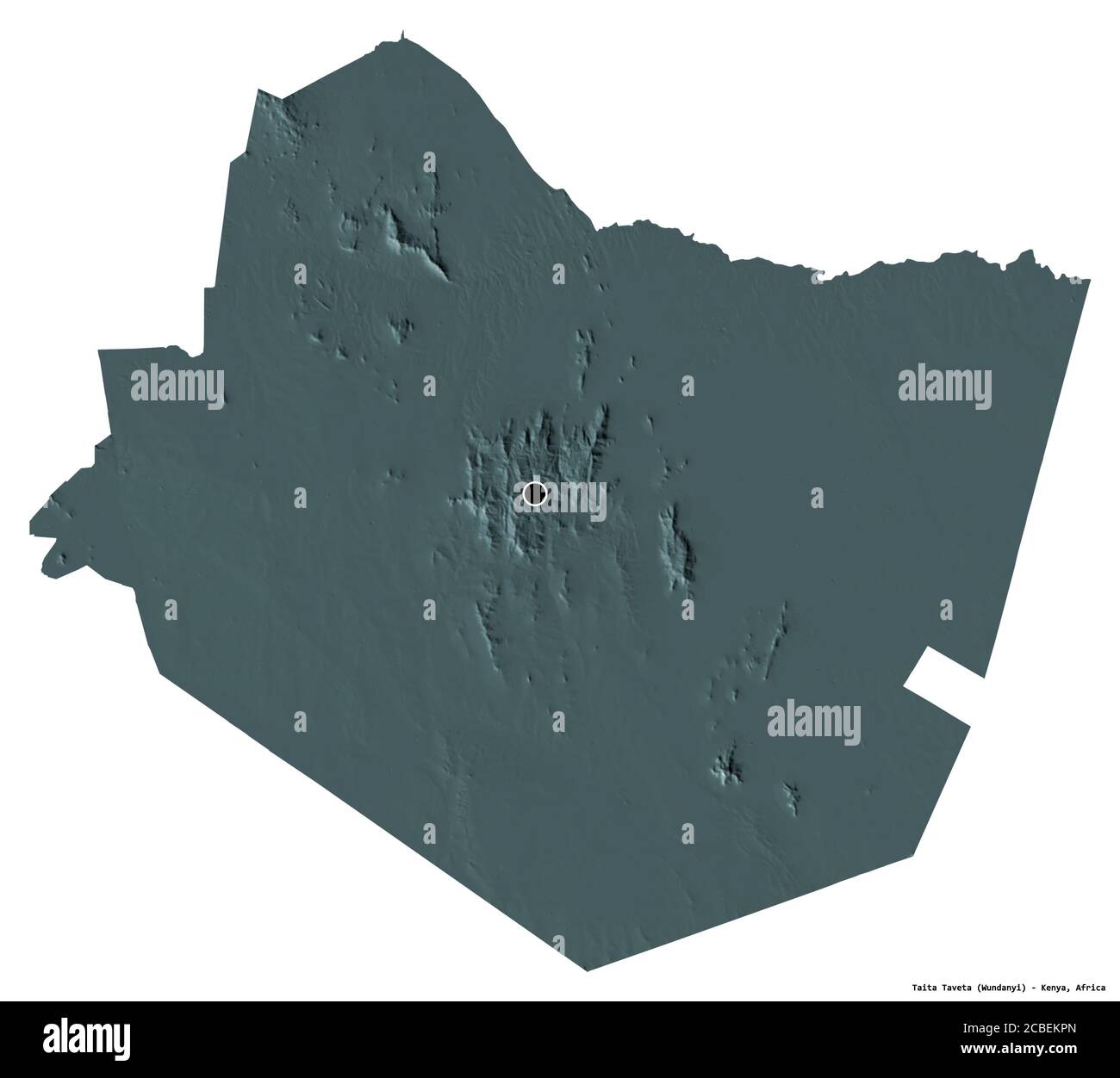 Shape of Taita Taveta, county of Kenya, with its capital isolated on ...