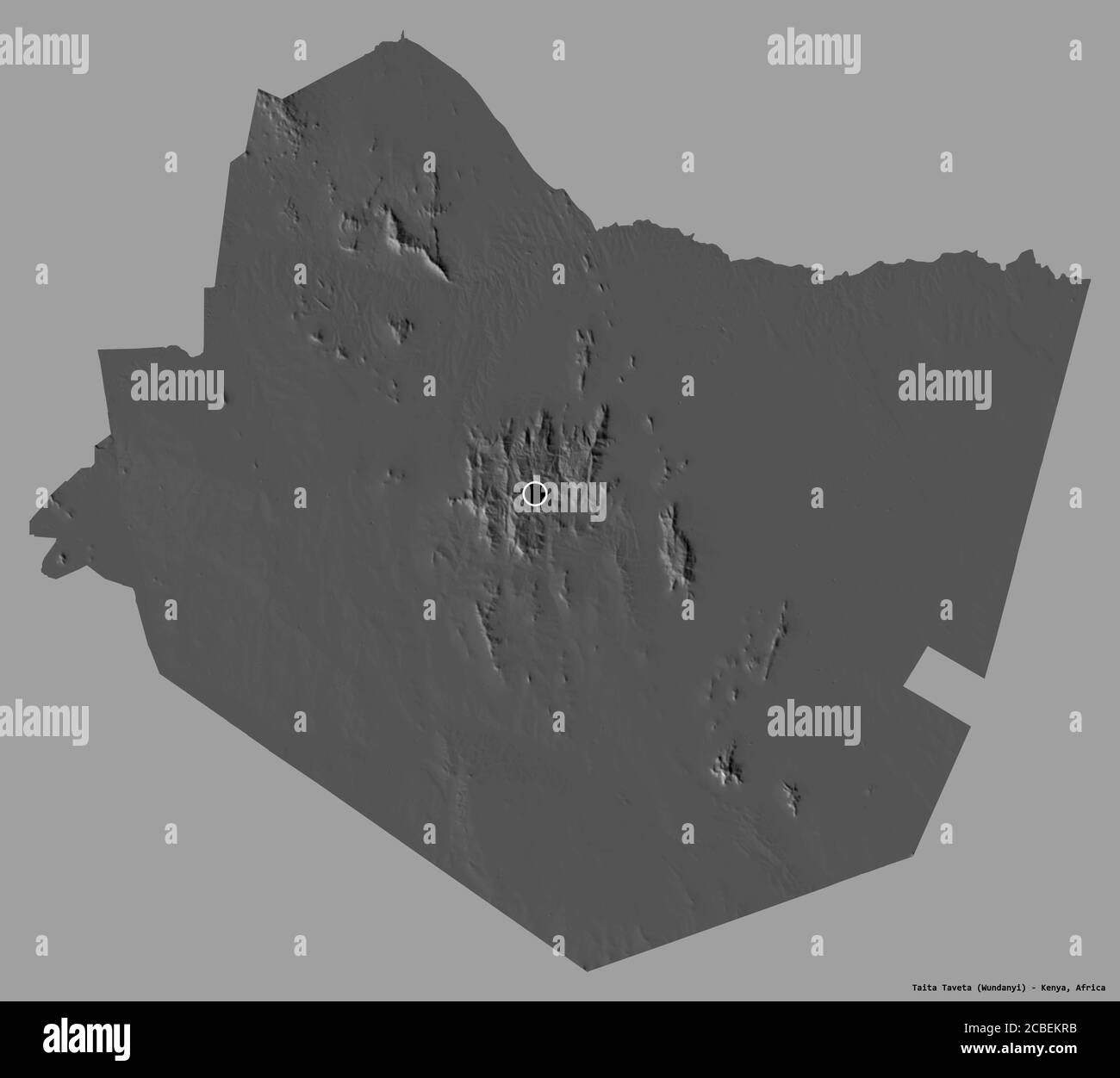 Shape of Taita Taveta, county of Kenya, with its capital isolated on a ...