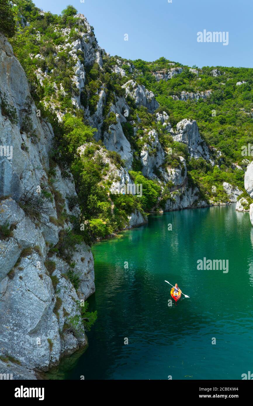 Kayaking, Quinson Lake, Gorges du Verdon Natural Park, Alpes Haute ...