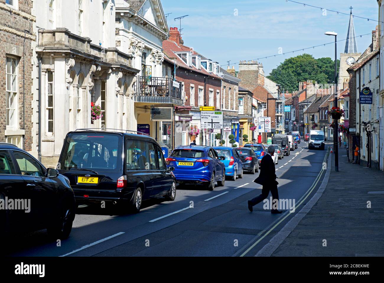 Traffic in Yorkersgate, Malton, Ryedale, North Yorkshire, England UK ...