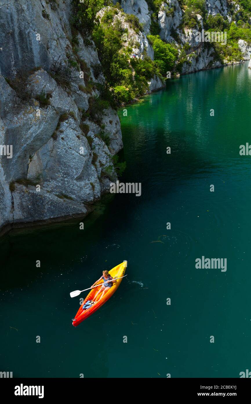 Kayaking, Quinson Lake, Gorges du Verdon Natural Park, Alpes Haute ...
