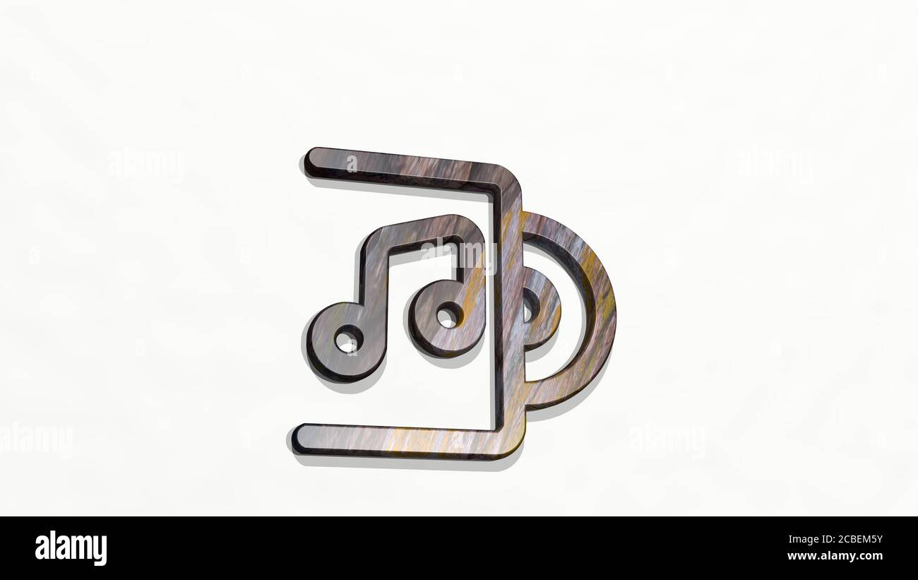 vinyl record album 3D icon on the wall - 3D illustration for background ...