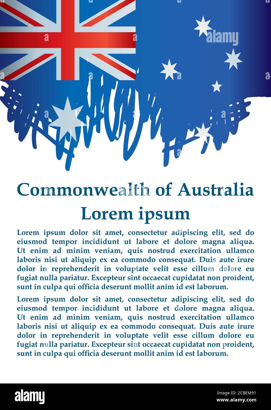 Flag of Australia, Commonwealth of Australia. Template for award design ...