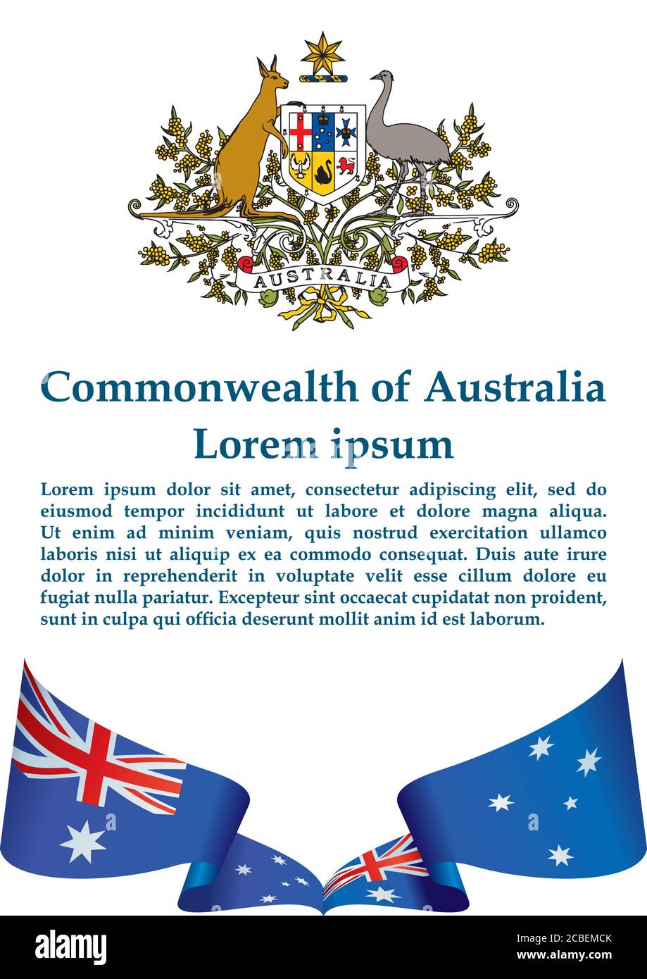 Flag of Australia, Commonwealth of Australia. Template for award design ...
