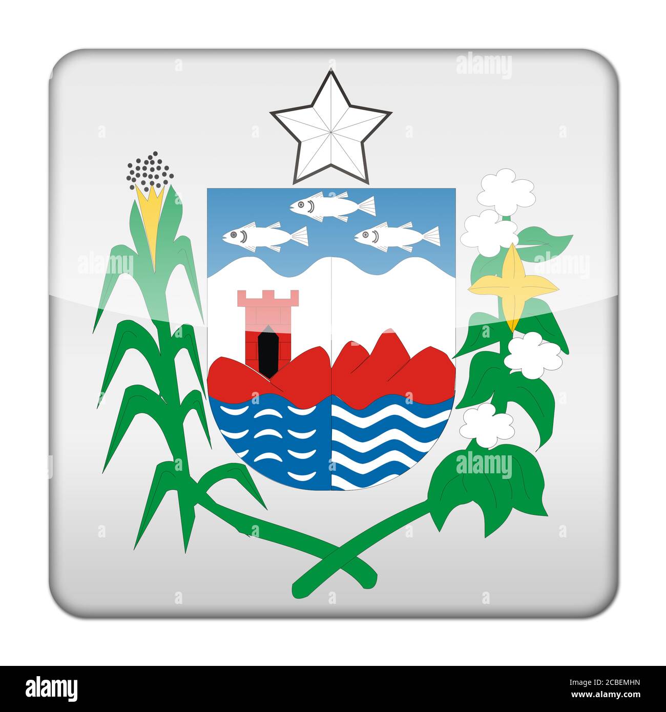 Glossy logo icon app flag seal of the Brazilian state Alagoas Stock ...
