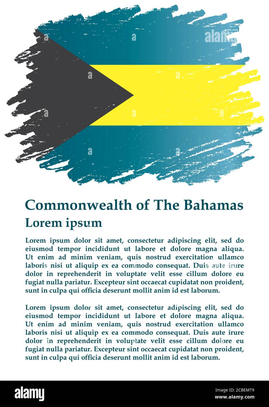 Flag of the Bahamas, Commonwealth of The Bahamas. Template for award ...