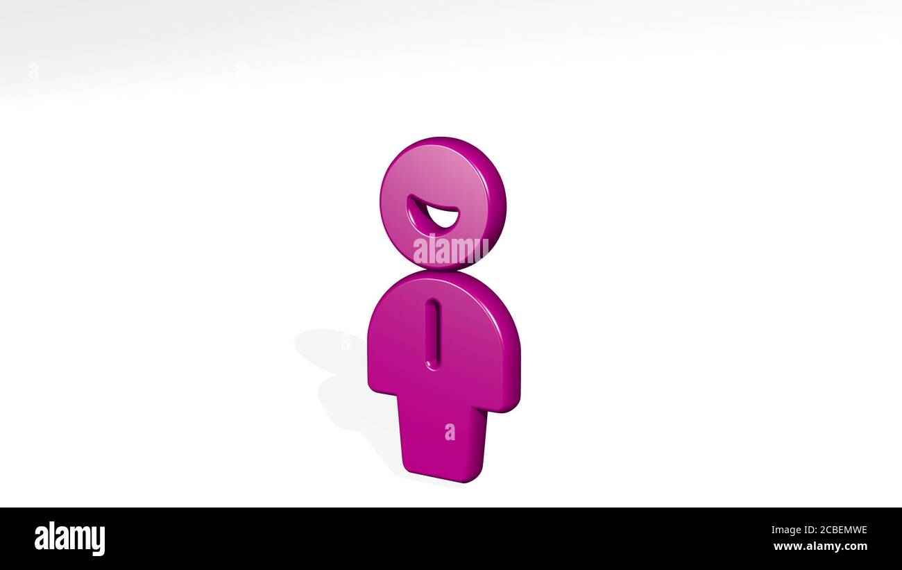 SINGLE MAN 3D icon casting shadow - 3D illustration for background and ...
