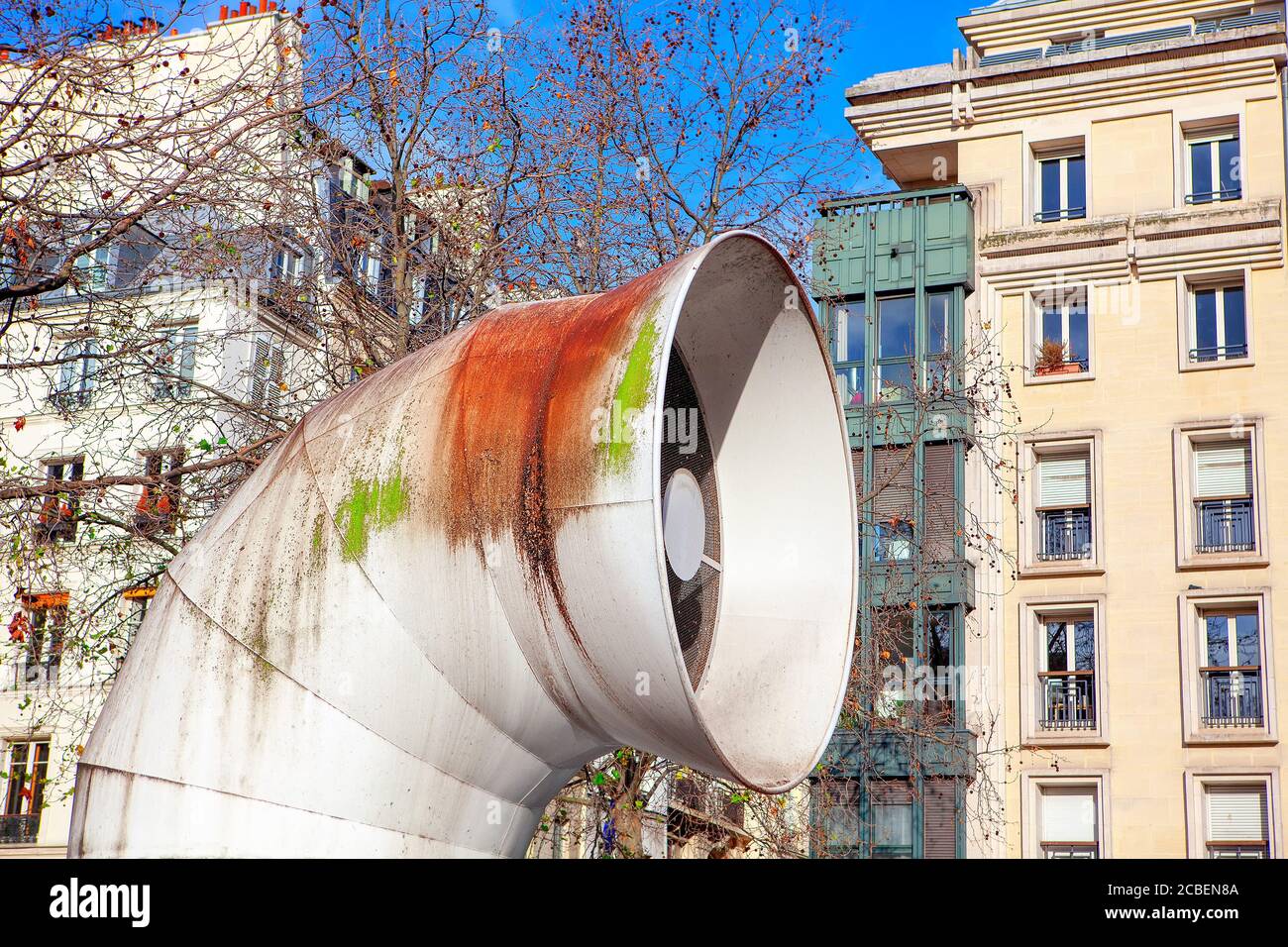 Ventilation pipe in Paris . Modern ventilation systems Stock Photo - Alamy