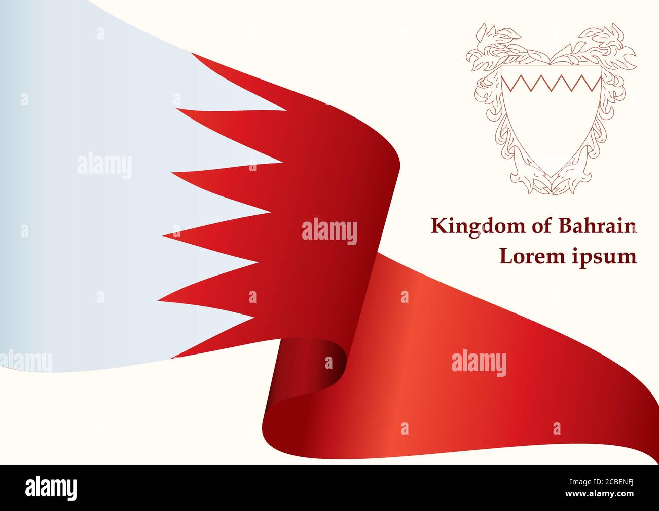 Flag of Bahrain, Kingdom of Bahrain. Template for award design, an ...