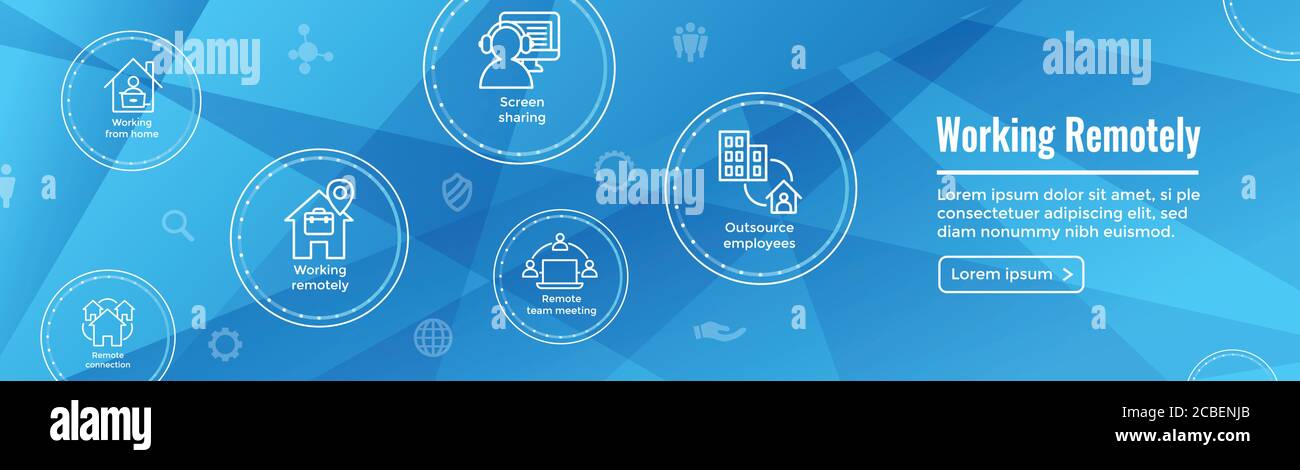 Remote work icon set & web header banner Stock Vector Image & Art - Alamy