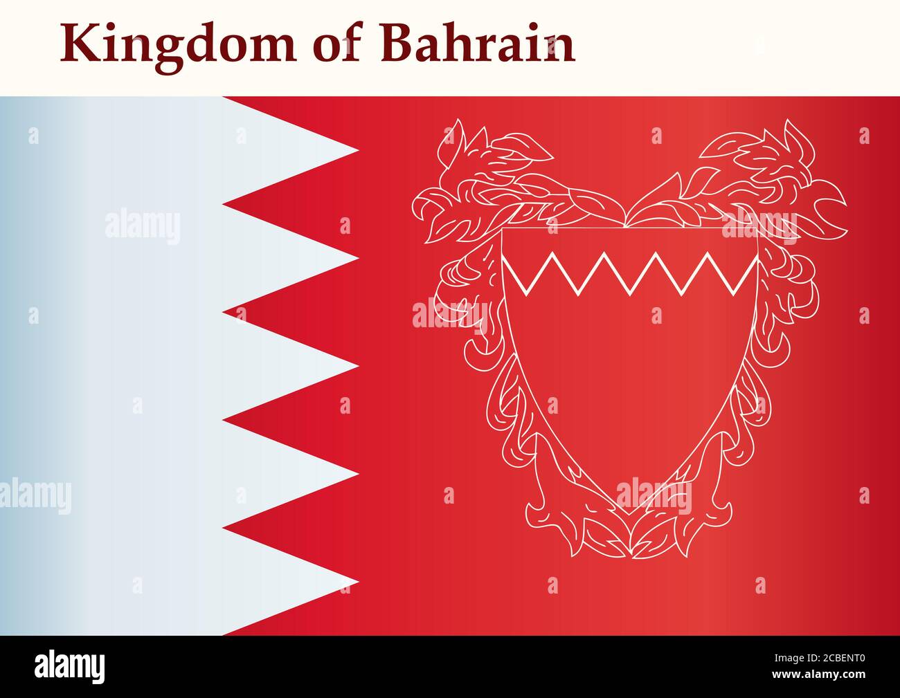 Flag of Bahrain, Kingdom of Bahrain. Template for award design, an ...