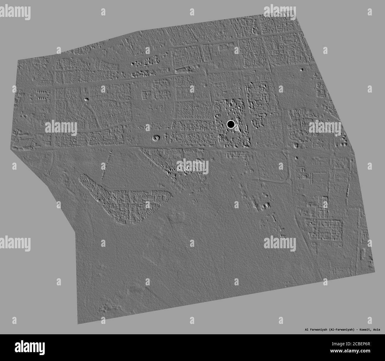 Shape of Al Farwaniyah, province of Kuwait, with its capital isolated ...