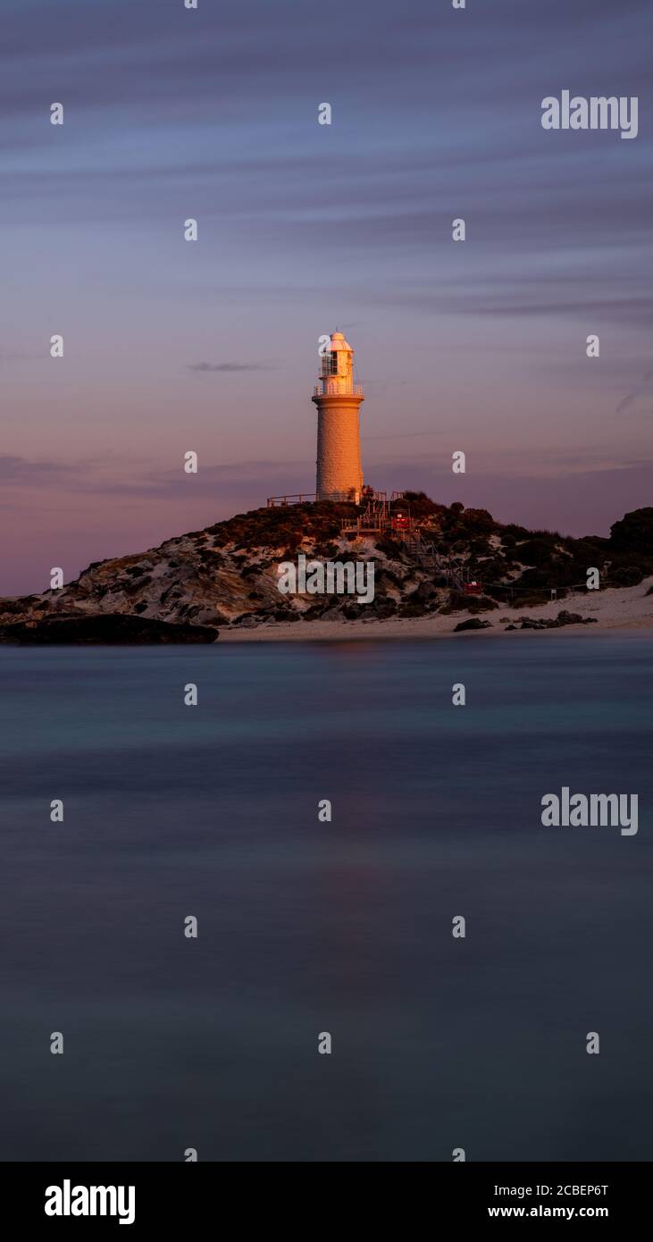 Scenic vertical shot of the Bathurst Lighthouse located in Rottnest ...