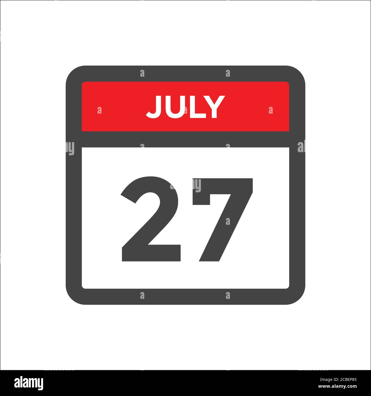 July 27 calendar icon with the day of month Stock Vector Image & Art ...