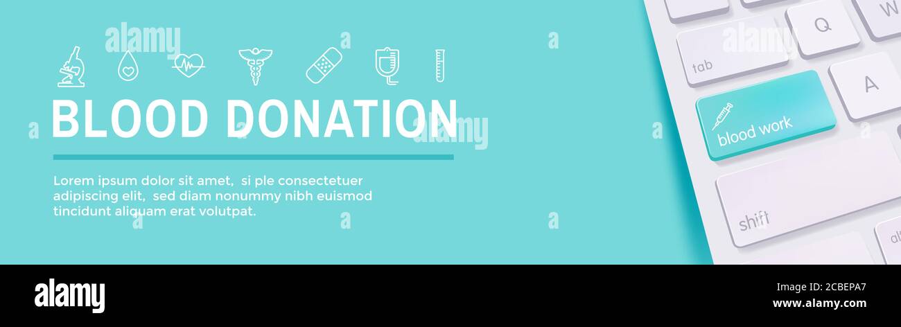 Blood testing work icon set and a web header banner Stock Vector Image ...