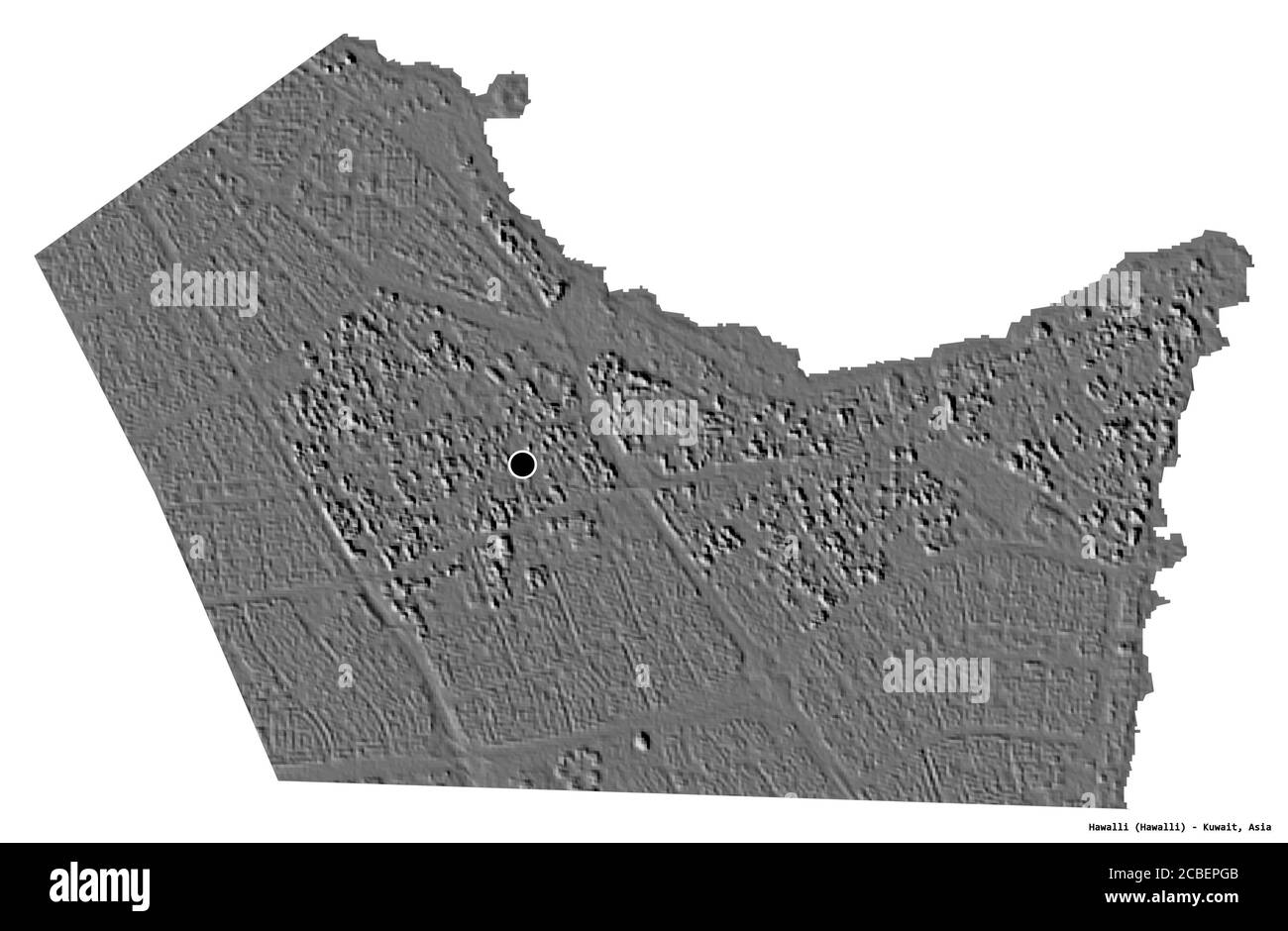 Shape of Hawalli, province of Kuwait, with its capital isolated on ...