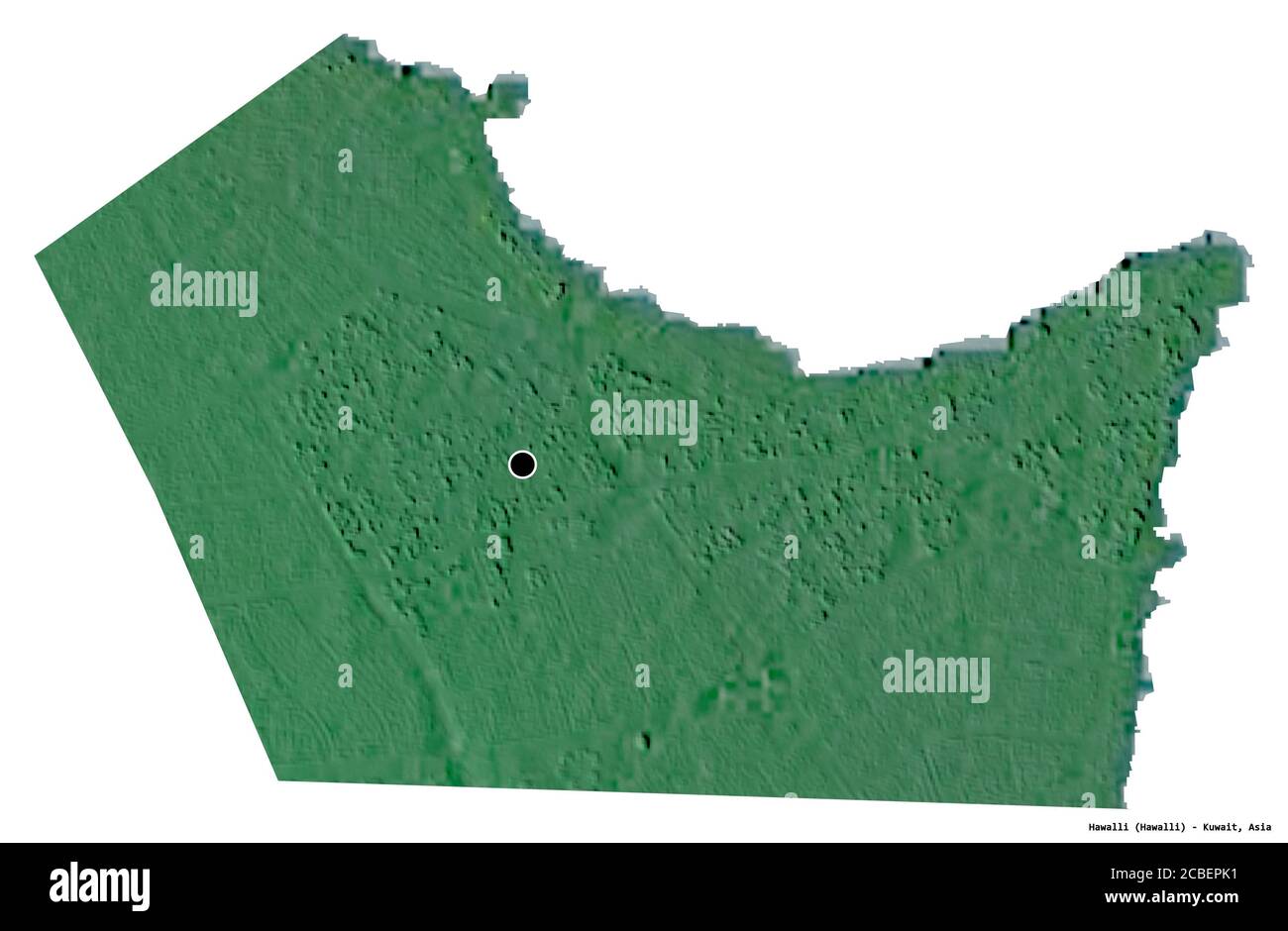 Shape of Hawalli, province of Kuwait, with its capital isolated on ...
