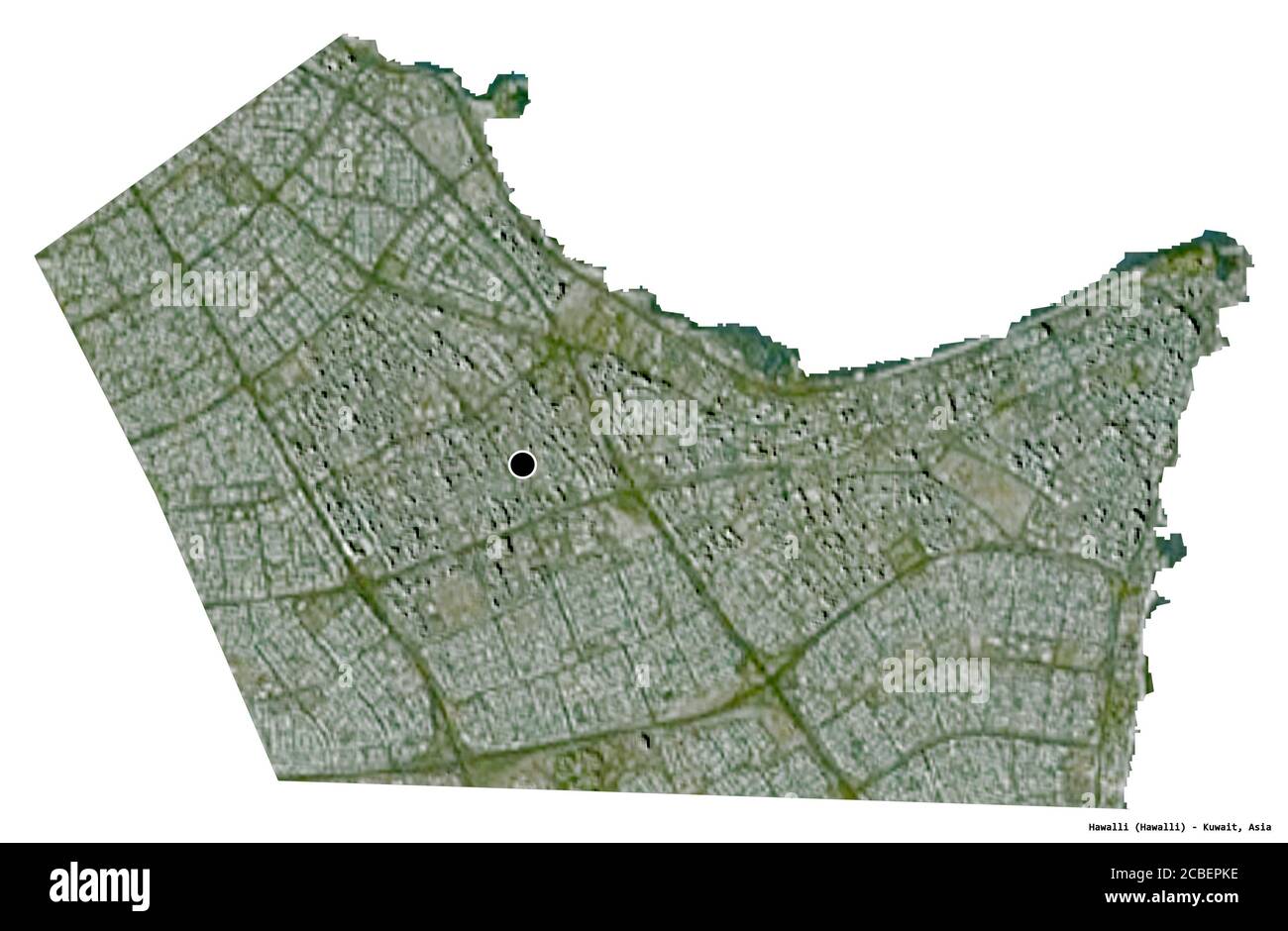 Shape of Hawalli, province of Kuwait, with its capital isolated on ...