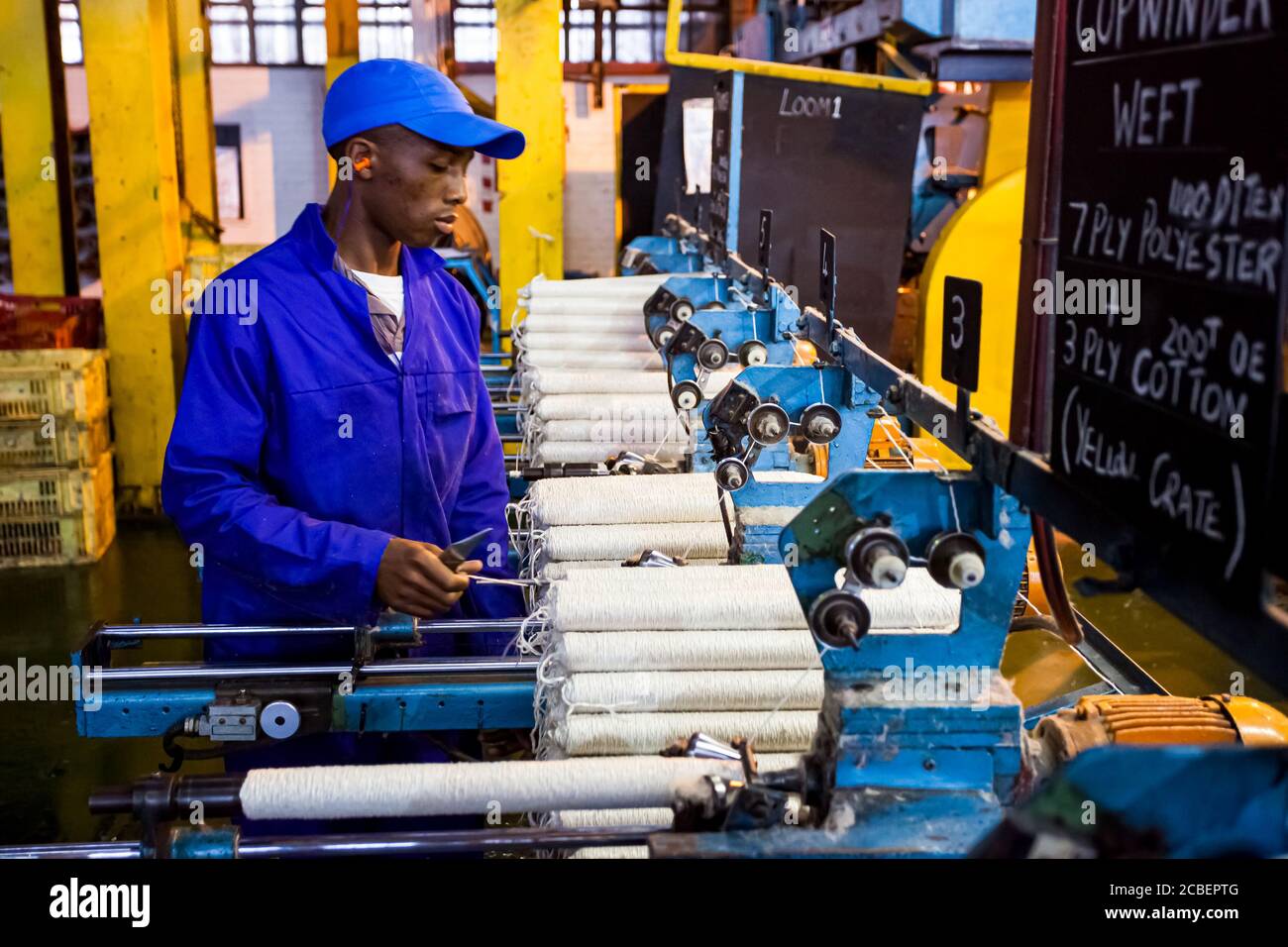 Johannesburg, South Africa - October 16, 2012: African factory worker ...